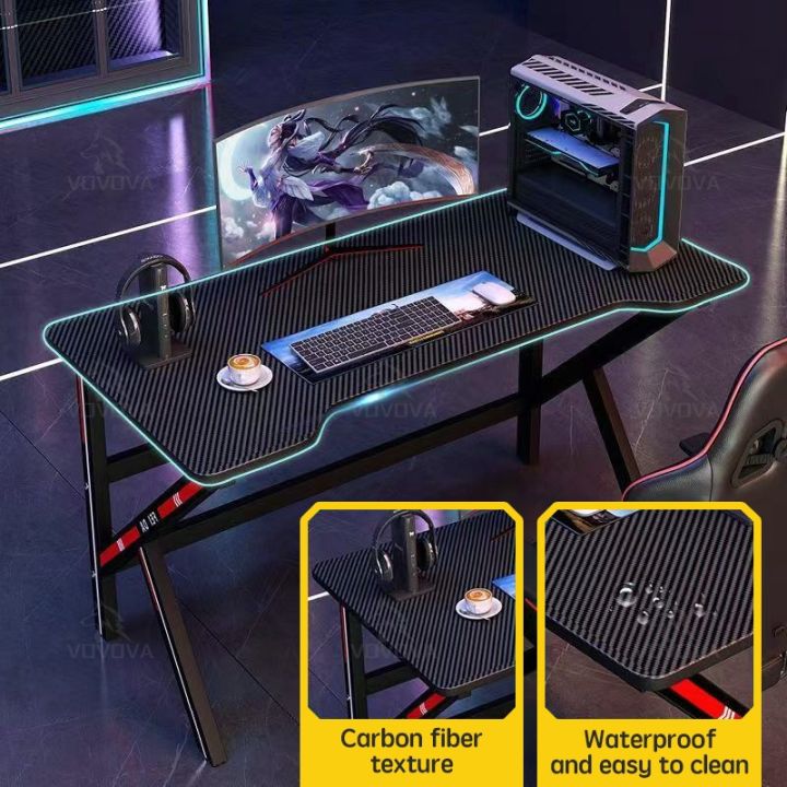 VOVOVA Gaming Table 140x60x75cm computer gaming table strong and ...