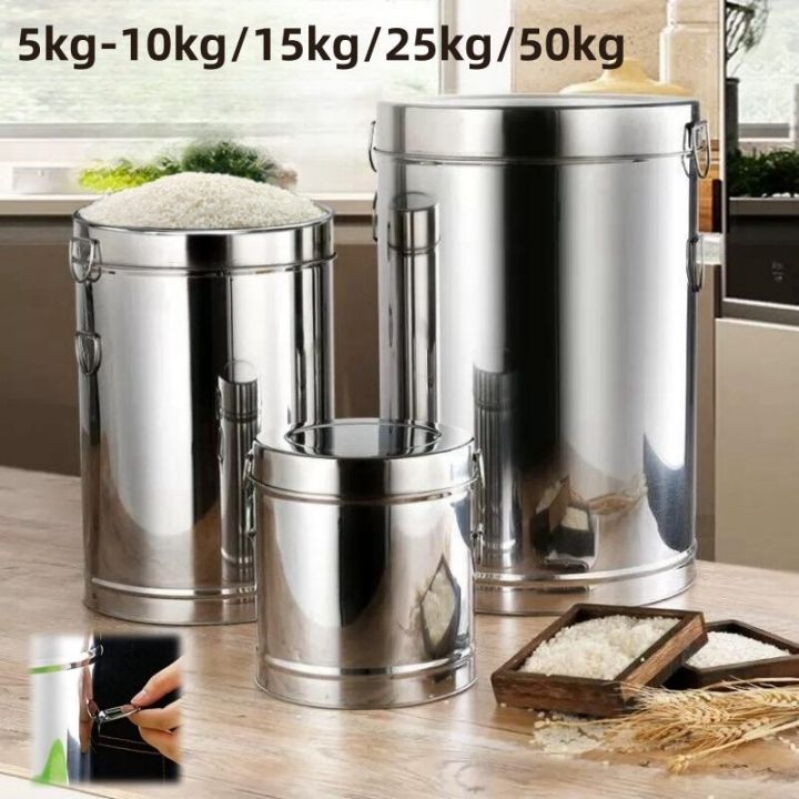 Food Containers Storage Stainless Steel Rice Bucket Soup Bucket Milk ...