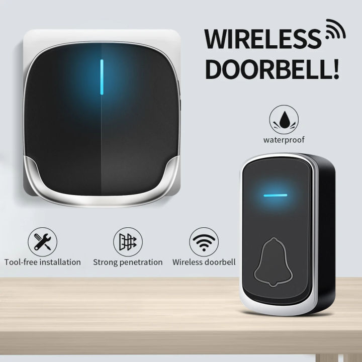 Wireless Doorbell Self Powered Door bell Smart Home Sets Outdoor House ...
