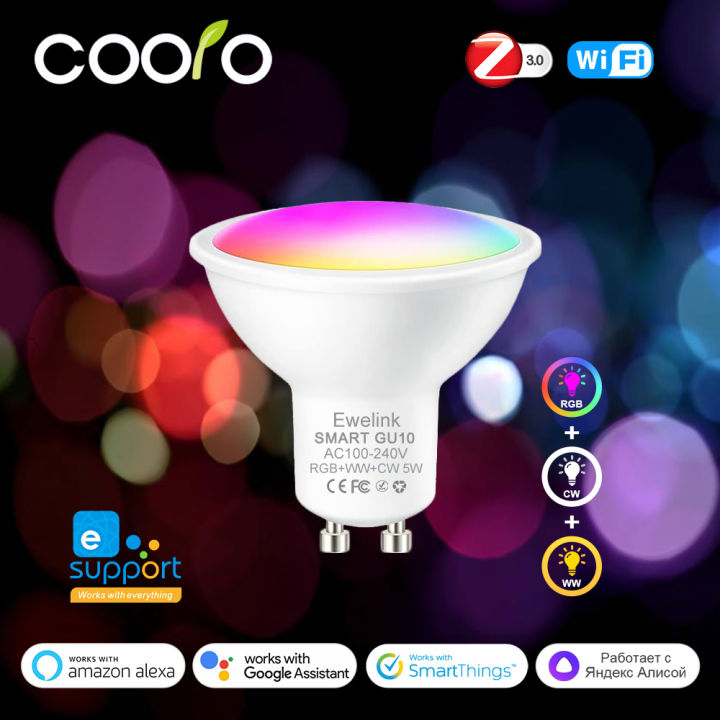 ZigBee GU10 Spotlight WiFi Smart LED Light Bulb 5W RGB W+C Dimmable ...