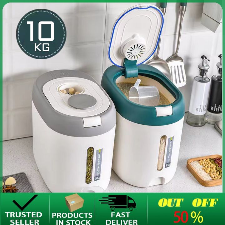 Rice storage box Multipurpose Sealed Storage Container Dry Food Bin ...