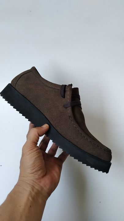 SIXTHLINES OREGON BROWN Sepatu Kulit Suede sapi Casual Loafer Slip On ...