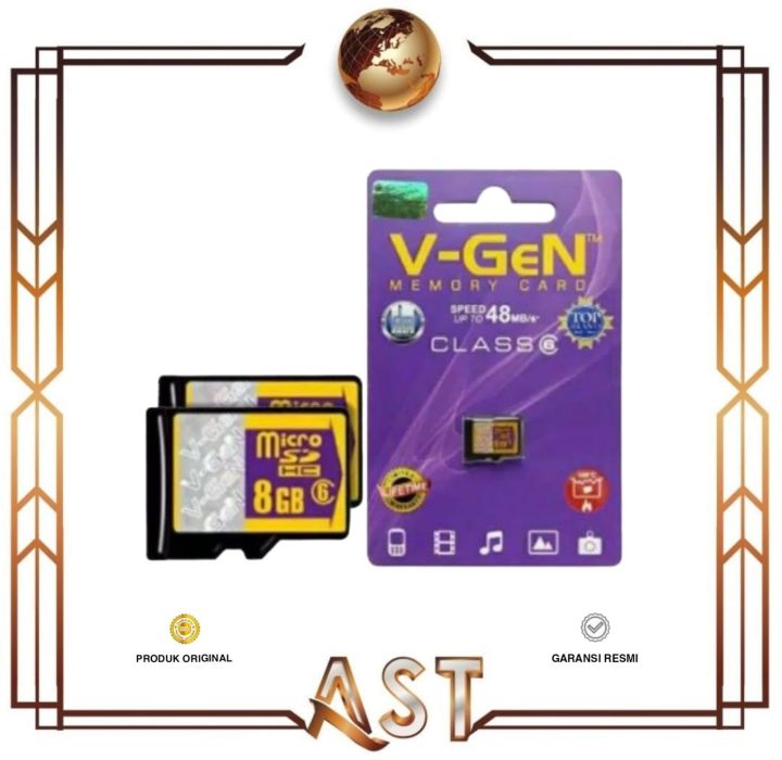 Memori Vgen 8GB Micro SD Class 6 / Mmc V-Gen Original 100% Garansi ...