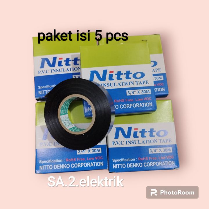 (Paket isi 5PCS) ISOLASI NITTO | ISOLASI LISTRIK | ISOLASI KABEL ...