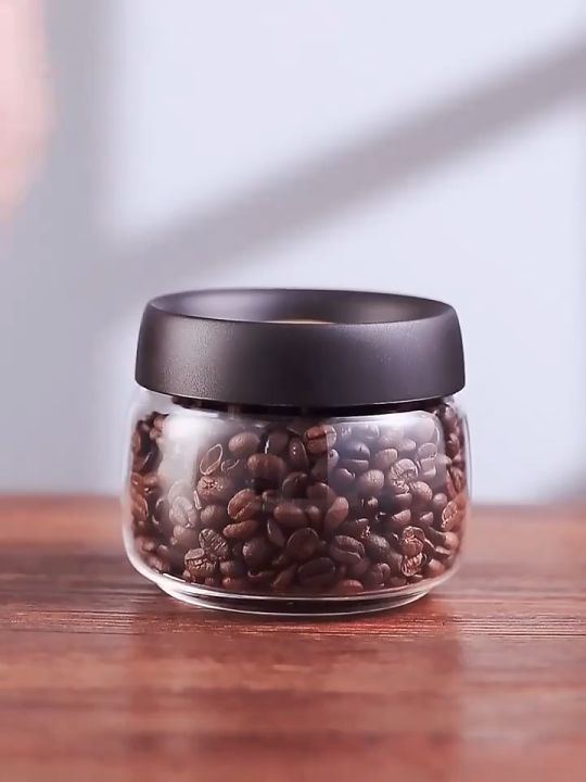 Art Living Vacuum Coffee Bean Container Storage Bottle Sealed Glass ...