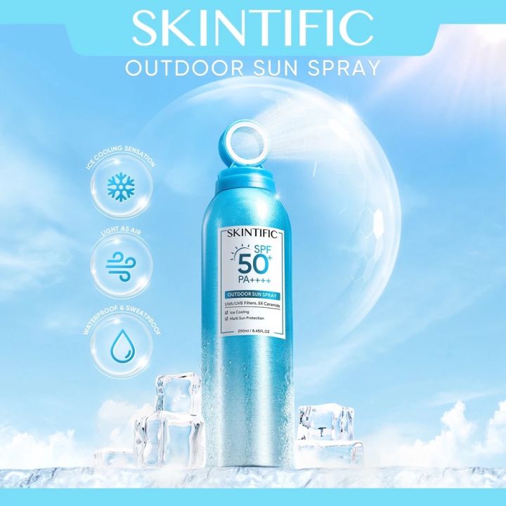 SKINTIFIC outdoor sunscreen spray UVA/UVB ice cooling multi sun ...