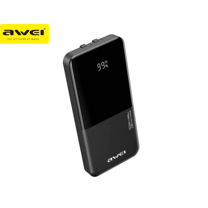 Awei P40K 10,000mAh Portable Powerbank Multiple Output Fast Charging ...