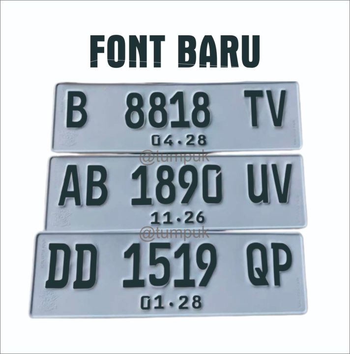 Plat Mobil sesuai ukuran Samsat Berlogo Font lama dan Font Baru ...