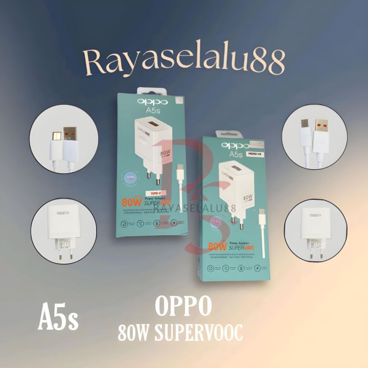 Charger Oppo A5S 80W Support Fast Charging Power Adapter Super Vooc ...