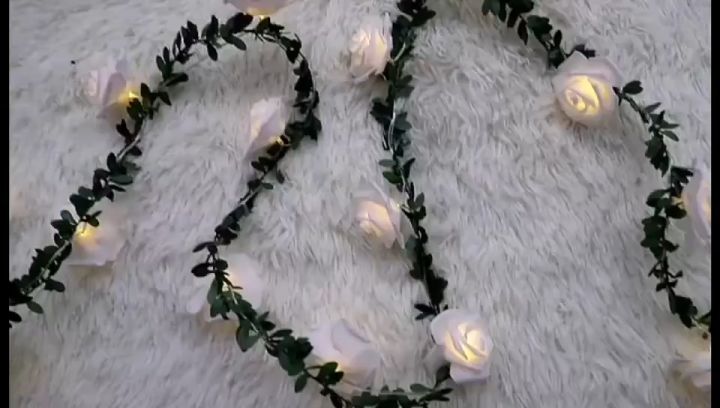 Rose Flower LED String Lights Battery Operated 1.5M/3M/6M Christmas ...