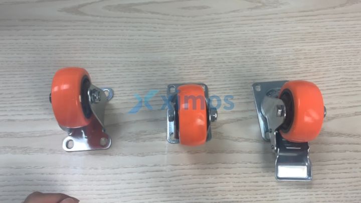 Xximos Push Cart Wheel Duty1.5 Inch-5 Inch Orange Fixed Caster Wheels ...