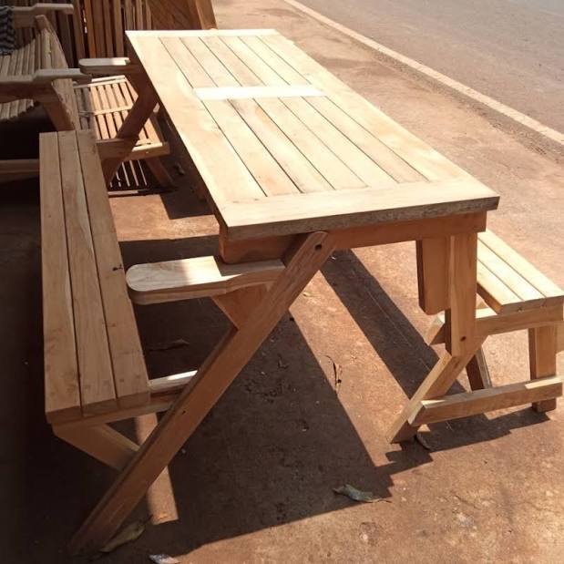 MAGIC BENCH KURSI MEJA LIPAT BANGKU BAKSO KAYU JATI 2IN1 MEJA KURSI ...
