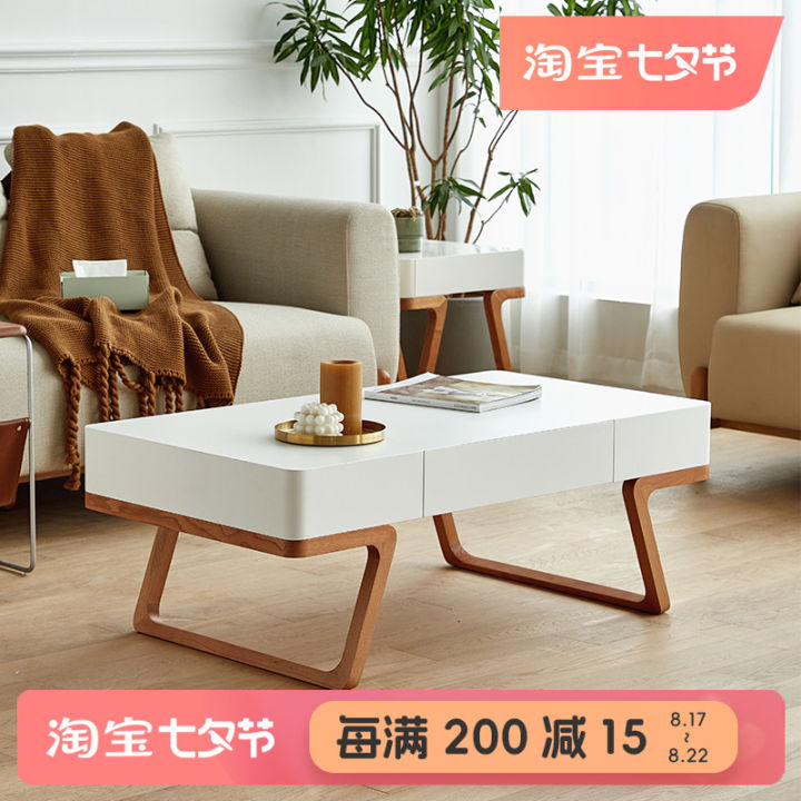 Muyan Design Original Modern Simple White Rectangular Coffee Table ...