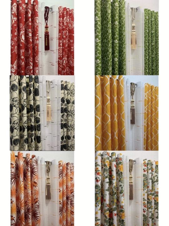 MODERN CURTAINS 3IN1 SET : 6 - 7 FEET | Lazada PH