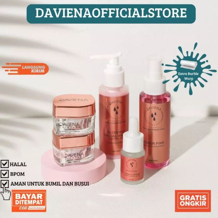 DAVIENA SKINCARE GLOWING SERIES PAKET LENGKAP 5 ITEM PRODUK | Lazada ...