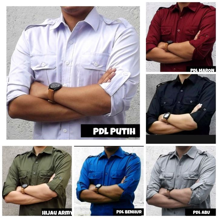 Enzino Sport Original Kemeja Seragam Kerja PDL Biru Benhur / Kemeja PDL ...