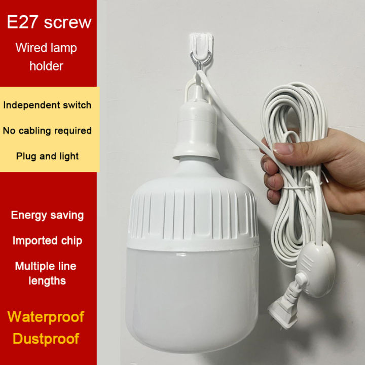 Lamp Holder With Switch With Wire Plug Socket Universal Led Household
