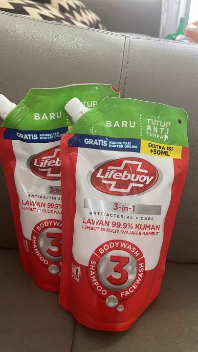 Lifebuoy 3 In 1 Shampoo Bodywash Facewash AntiBacterial + Care 450 ML ...