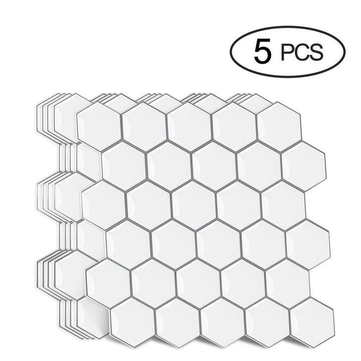 5 Sheets Hexagon Backsplash Tile for Kitchens, Bathrooms and Living ...