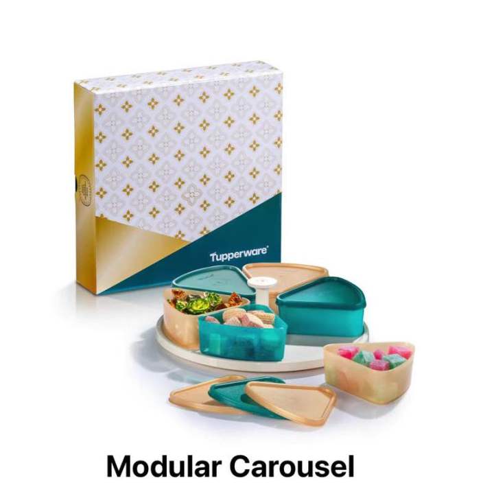 Tupperware รุ่น Modular Carousel 1ถาดพร้อมกล่อง สีเขียว | Lazada.co.th