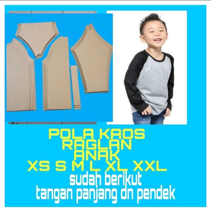 pola kaos raglan anak kertas samson | Lazada Indonesia