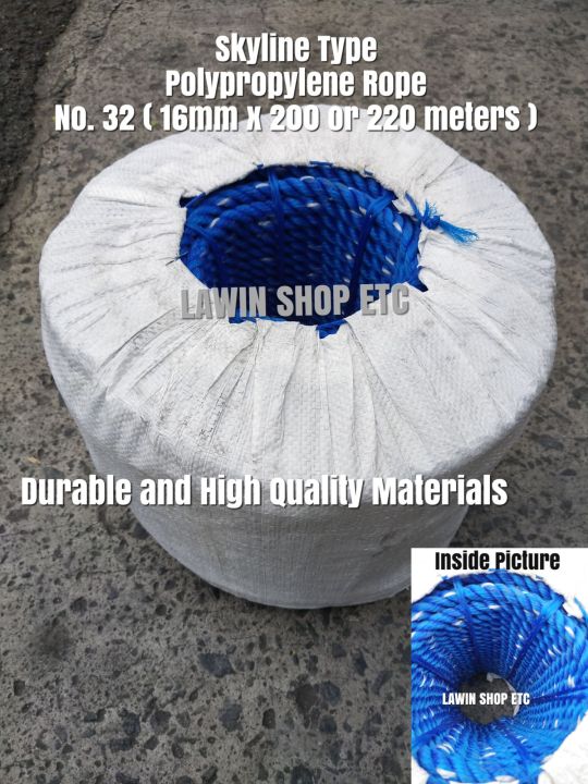 Blue Rope PP 16mm (5/8) Length: 200 or 220 meters Polypropylene Rope ...