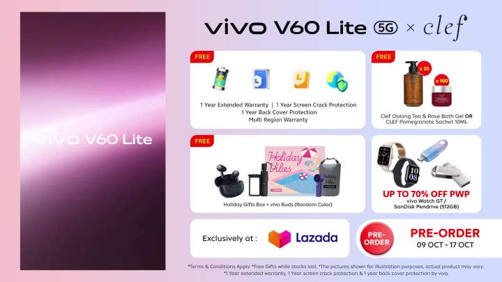 【Pre-order NEW Launching】Online Promo | vivo V60 Lite 5G | 16*(8+8)GB ...