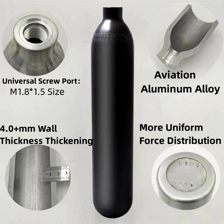 M1.8*1.5 Pcp Round Bottomed Aluminum Bottle/Tank Bottle/Tank Cylinder ...
