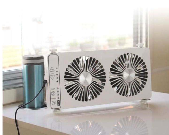 RV 12V Movable Portable Silent Car Window Fan Ventilation With Double ...