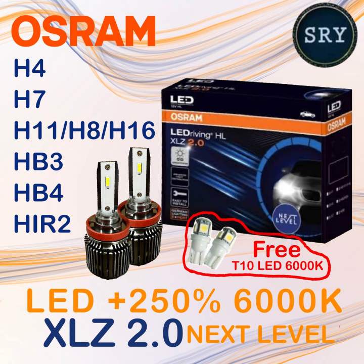 Osram หลอดไฟหน้ารถยนต์ LED +250% 6000K รุ่น XLZ 2.0 ขั้ว H1 H4 H7 H8 H11 H16 HB3 HB4 HIR2 ...
