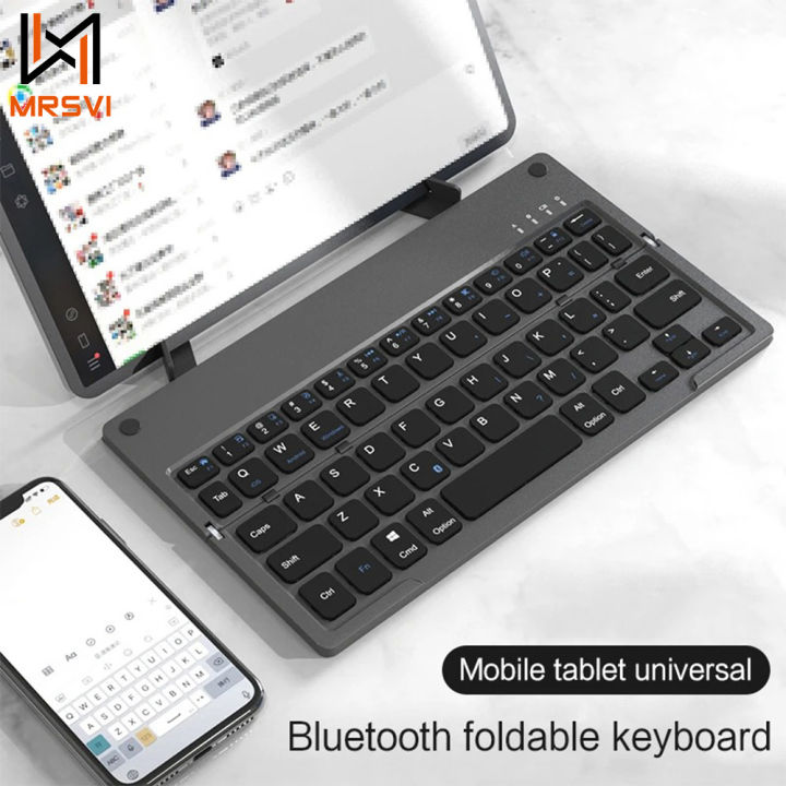 MRSVI Foldable Wireless Keyboard with Stand for iPad Tablet Laptop ...
