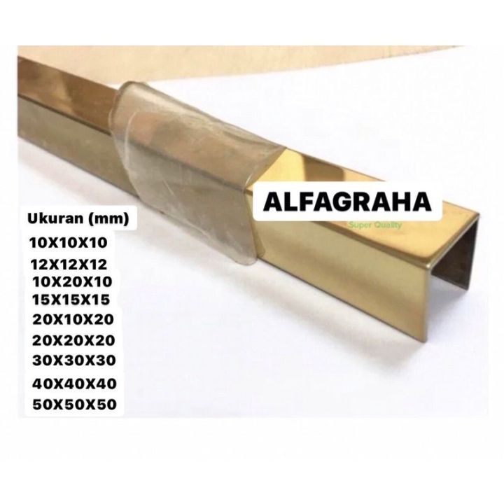 LIST U MIRROR GOLD UKURAN X 3.050MM STAINLESS | Lazada Indonesia