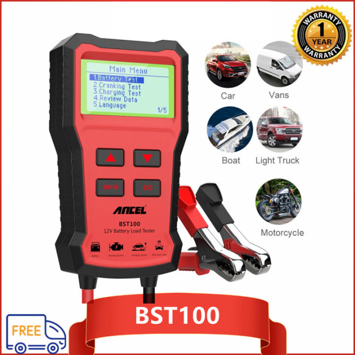 ANCEL BST100 Car Battery Tester 12V 220Ah 2000CCA Multilingual Battery ...