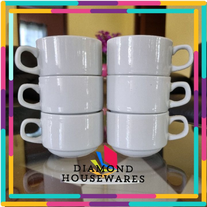 Cup White Stackable [6 pieces] | Lazada PH