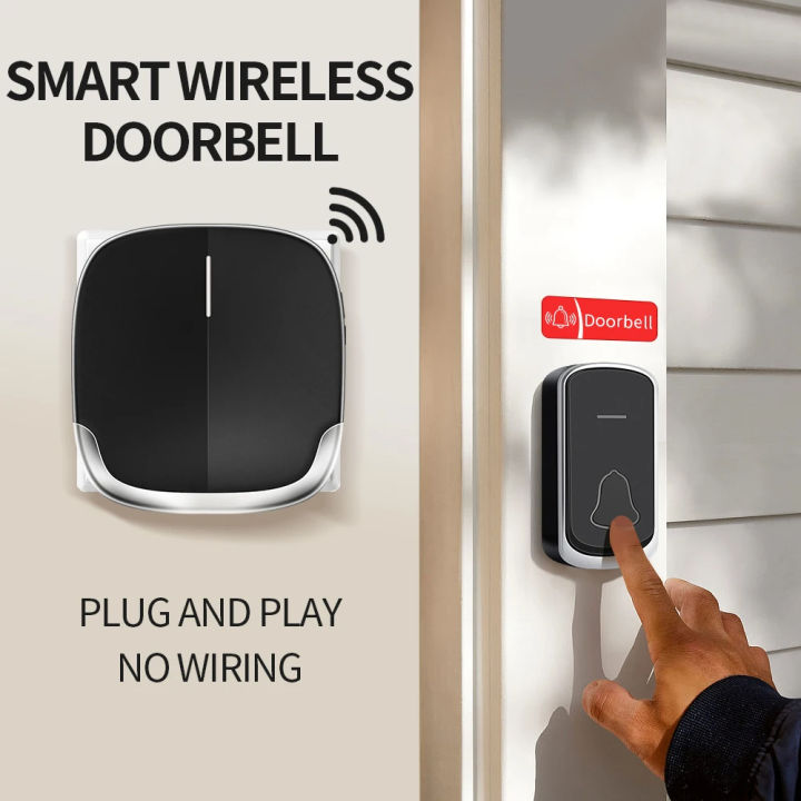 Smart Wireless Doorbell Self Powered Waterproof Intelligent Door Bell ...