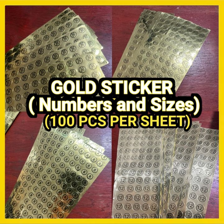 GOLD STICKER ( NUMBER and SIZES ) / Sold per Sheet | Lazada PH