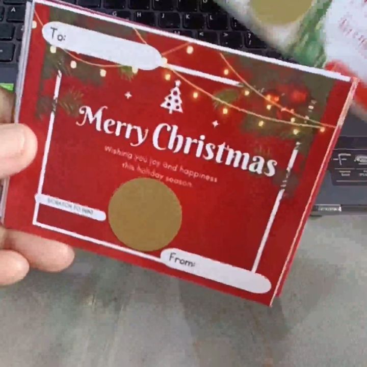 8pcs Christmas Scratch Cards Party Funny Money Card Ampao Holiday ...
