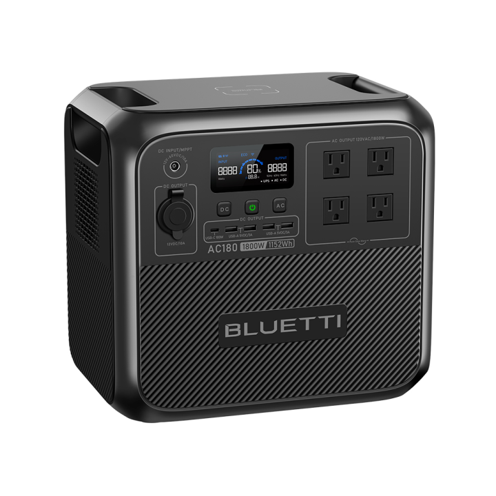 BLUETTI AC180 Portable Power Station 1800W/1152Wh LiFePO4 Battery Solar Generator for Camping ...