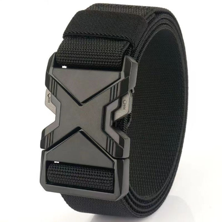 Elastic Tactical Belt High Strength Elastic Fiber Metal Buckle Sports ...