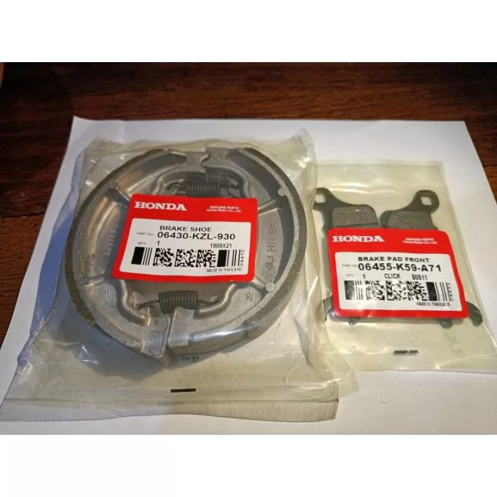 Genuine Brakeshoe And Brakepad Set For Honda Click 125/150 Version 2&3 ...