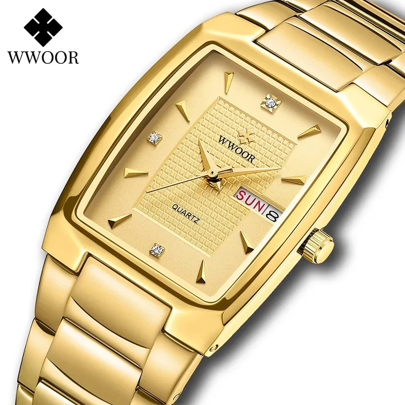WWOOR 2024 New Square Watch Men with Automatic Week Date Luxury ...