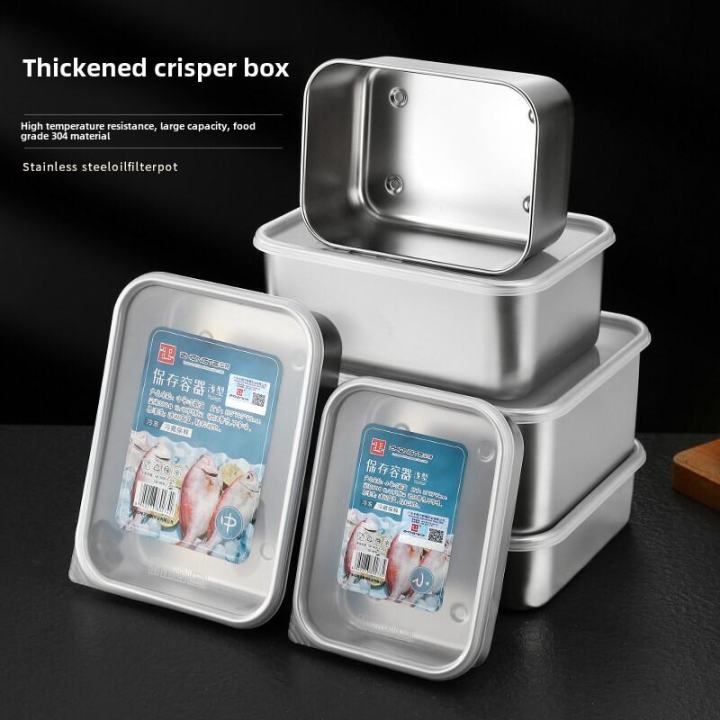Japanese Style Food Preservation Box 304 Stainless Steel Refrigerator ...