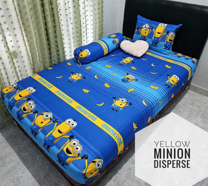 Sprei MINION STRIP& Rainbow & Yellow Minions & Minions | Lazada Indonesia