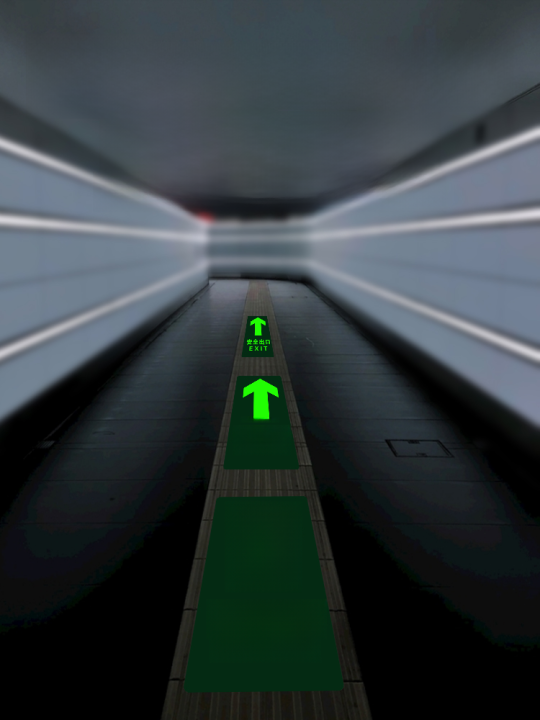 Safety Exit Luminous Straight Left Turn Arrow Sign Landmark Floor ...