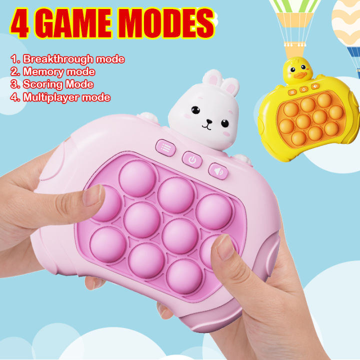 Pop Light Fidget Toys Quick Push Bubble Game Machine With Cartoon Fun ...