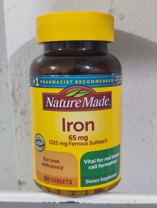 Nature Made iron ferrous sulfate 365 tablet vitamin red blood cell iron ...