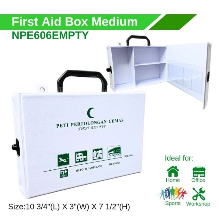 Empty First Aid Box PVC B606 / Peti Pertolongan Cemas NPE606 Empty | Lazada