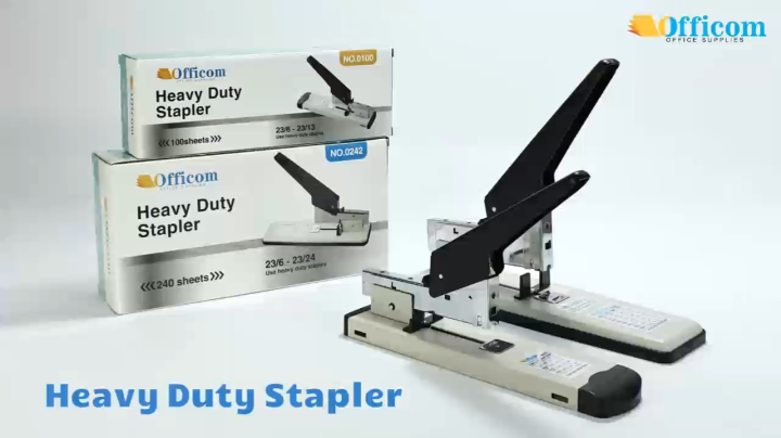 Officom Heavy Duty Stapler Metal 0100 & 0242 Ergonomic Paper Stapling ...