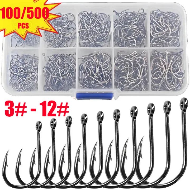 500Pcs Fishing Hook Set Fly Fishing Barbed Carp Hook High Quality ...