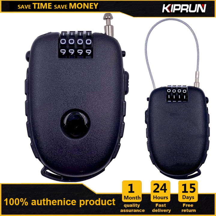 KIPRUN Cable Lock, 4 Digital Combination Bike Motorcycle Helmet Lock ...